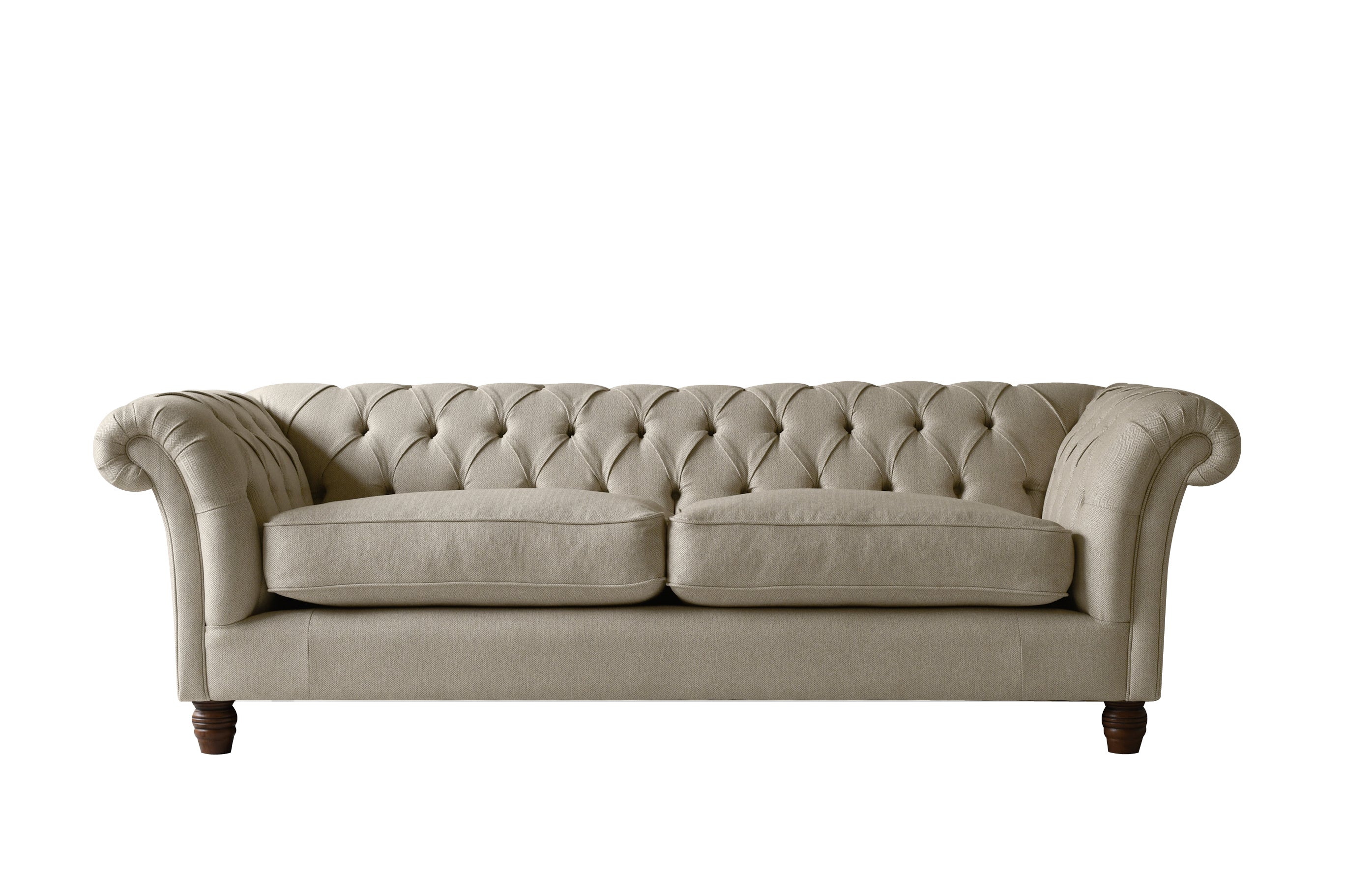 Grosvenor 3 Seater Sofa Heather Herringbone Flax – SofaSofa