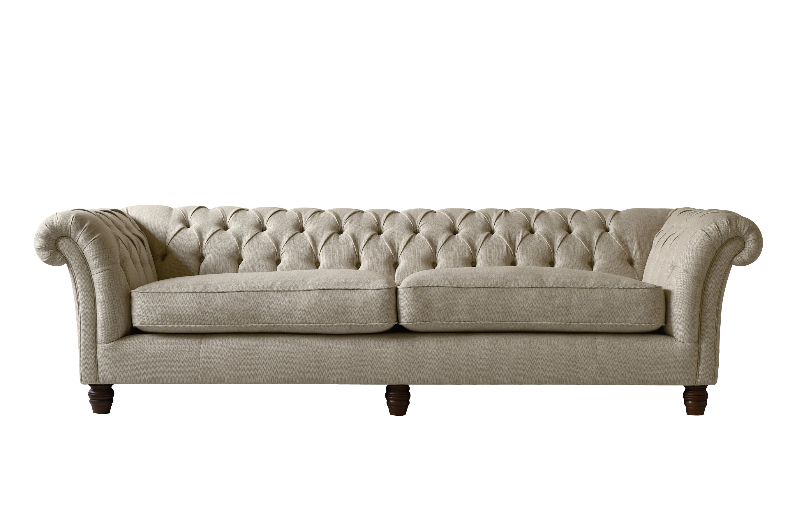 Grosvenor 4 Seater Sofa Heather Herringbone Flax – SofaSofa