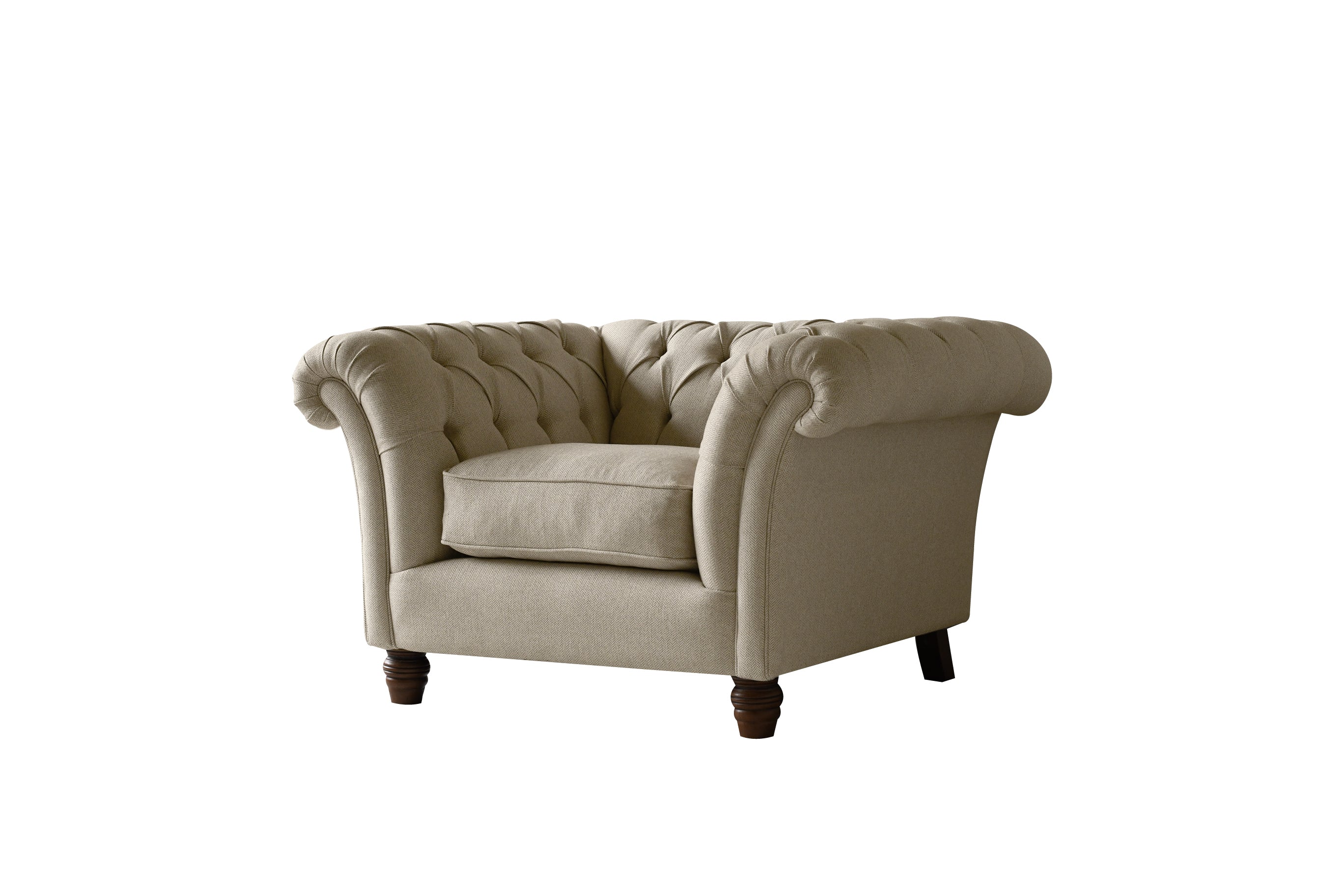 Grosvenor Armchair Heather Herringbone Flax – SofaSofa