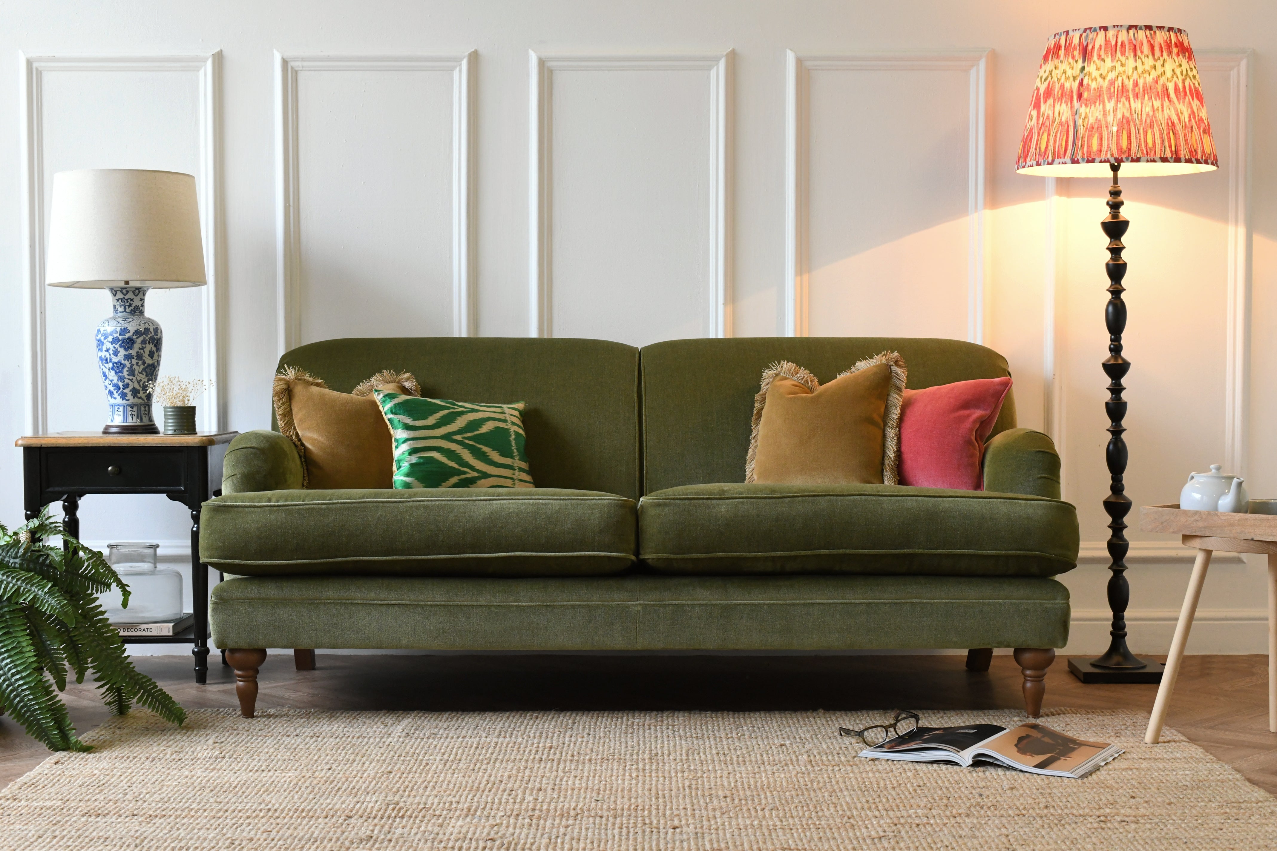 Jasper 3 Seater Sofa Manolo Olive – SofaSofa