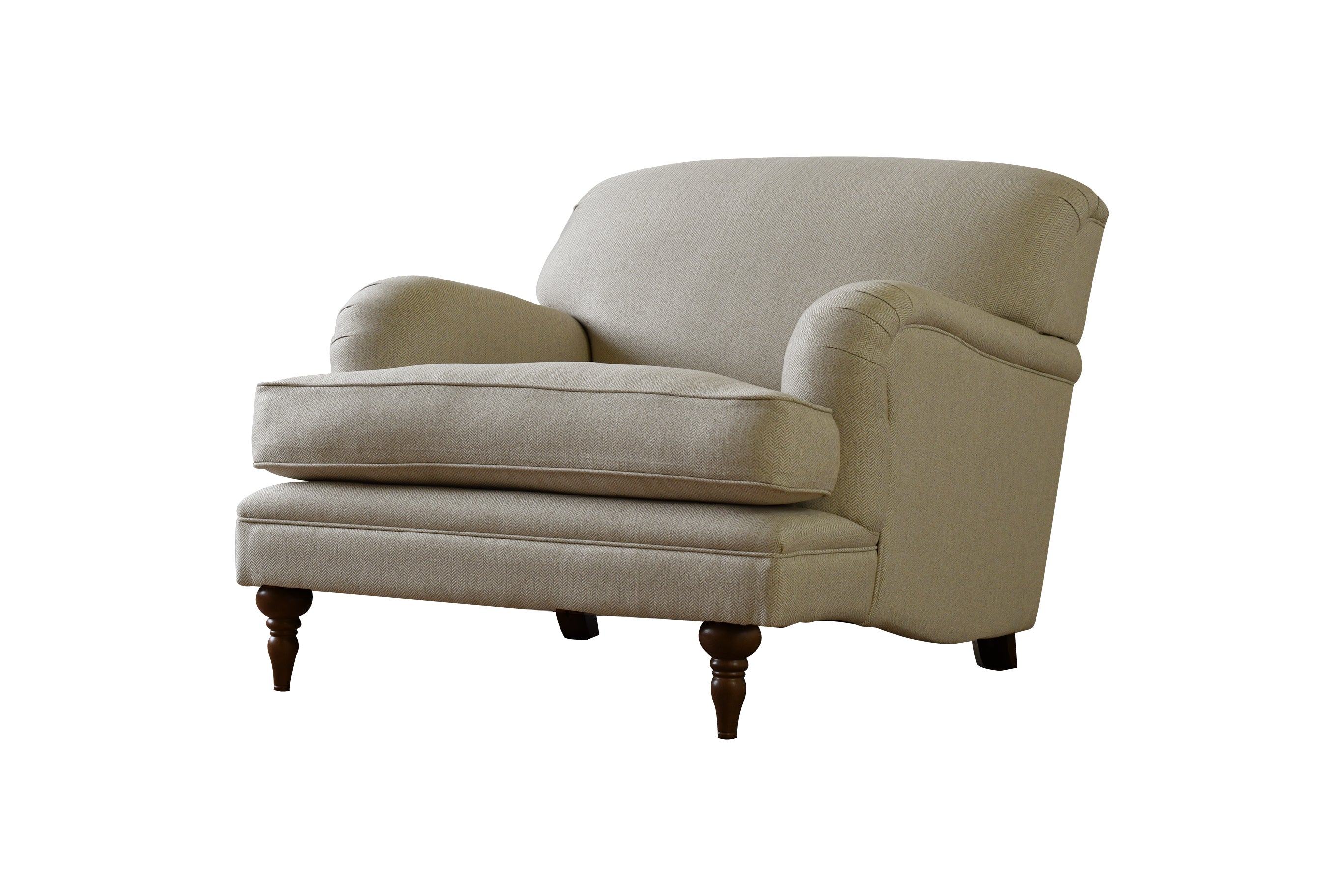 Jasper Love Seat Heather Herringbone Flax – SofaSofa