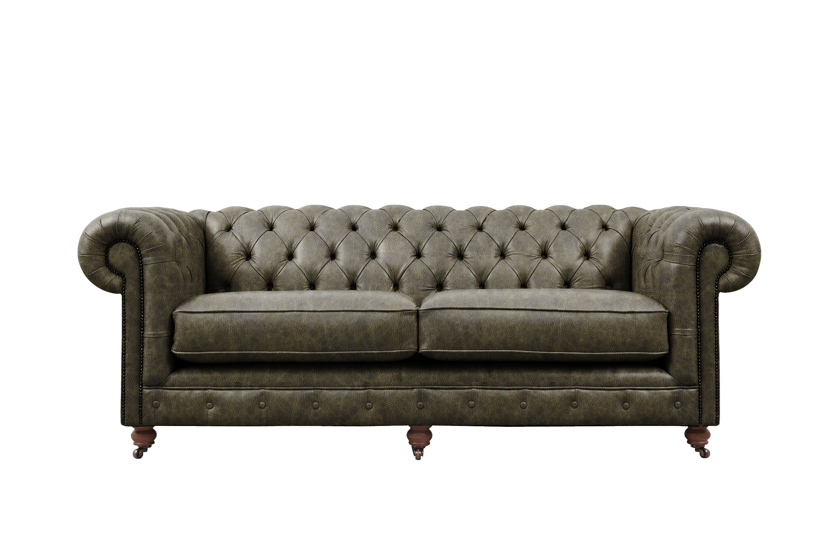 Grand Chesterfield 3 Seater Sofa Vintage Green – SofaSofa