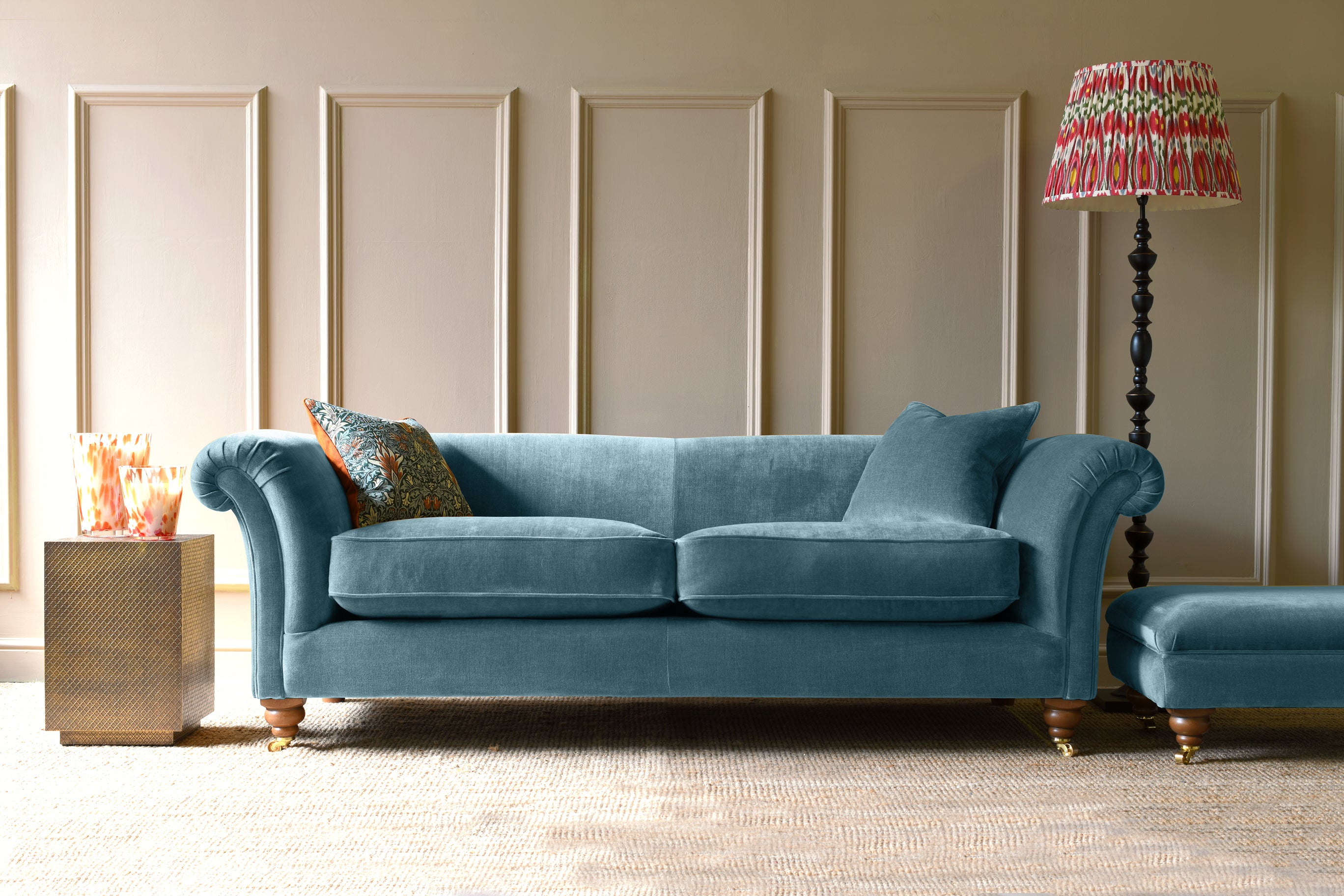 Morgan 3 Seater Sofa Manolo Teal – SofaSofa