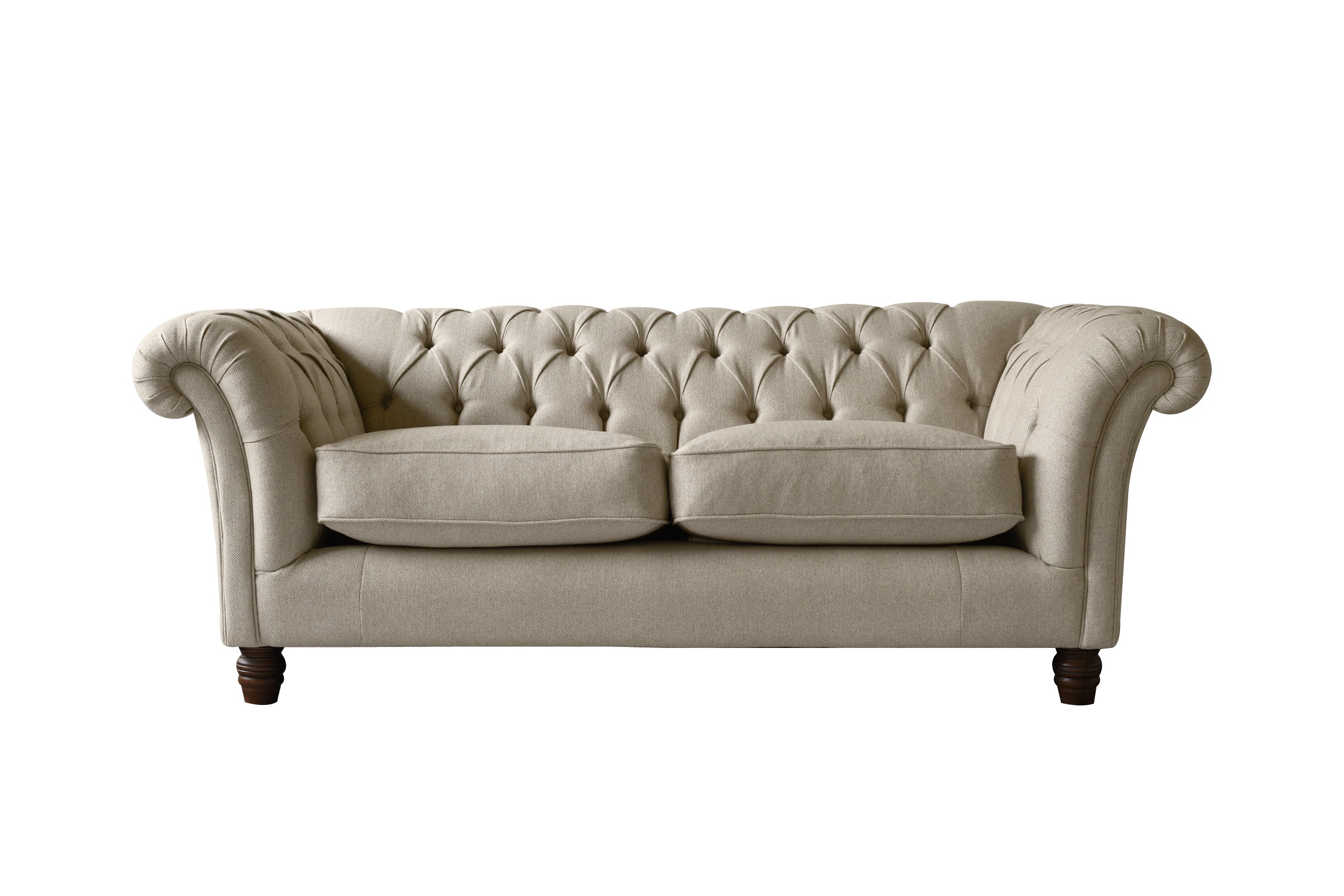 Grosvenor 2 Seater Sofa Heather Herringbone Flax – SofaSofa
