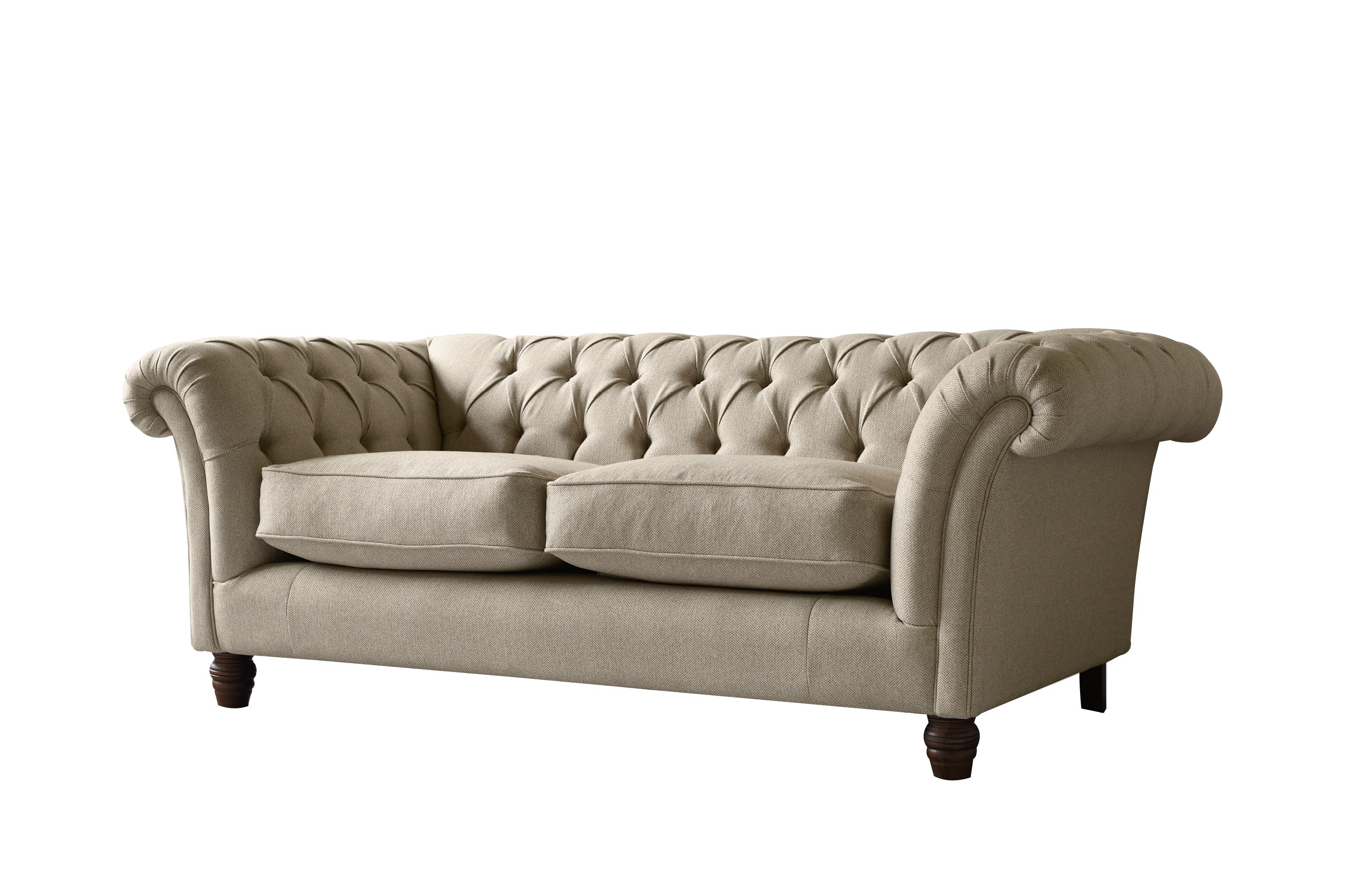 Grosvenor 2 Seater Sofa Heather Herringbone Flax – SofaSofa