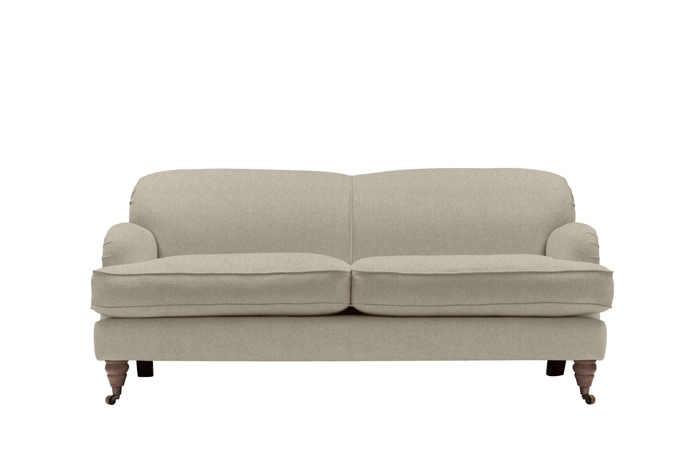 Agatha 3 Seater Sofa Heather Herringbone Flax – SofaSofa
