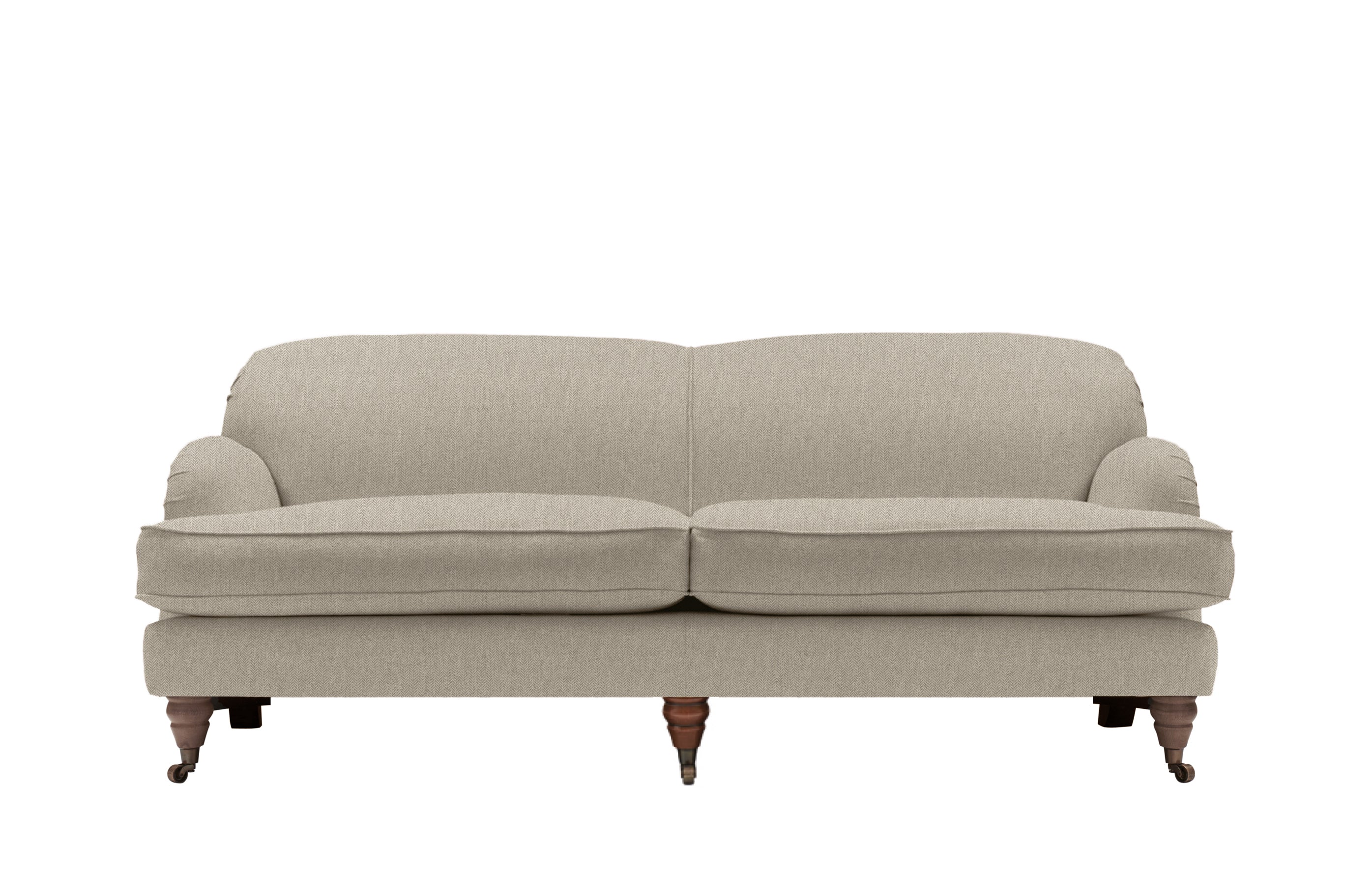 Agatha 4 Seater Heather Herringbone Flax – SofaSofa