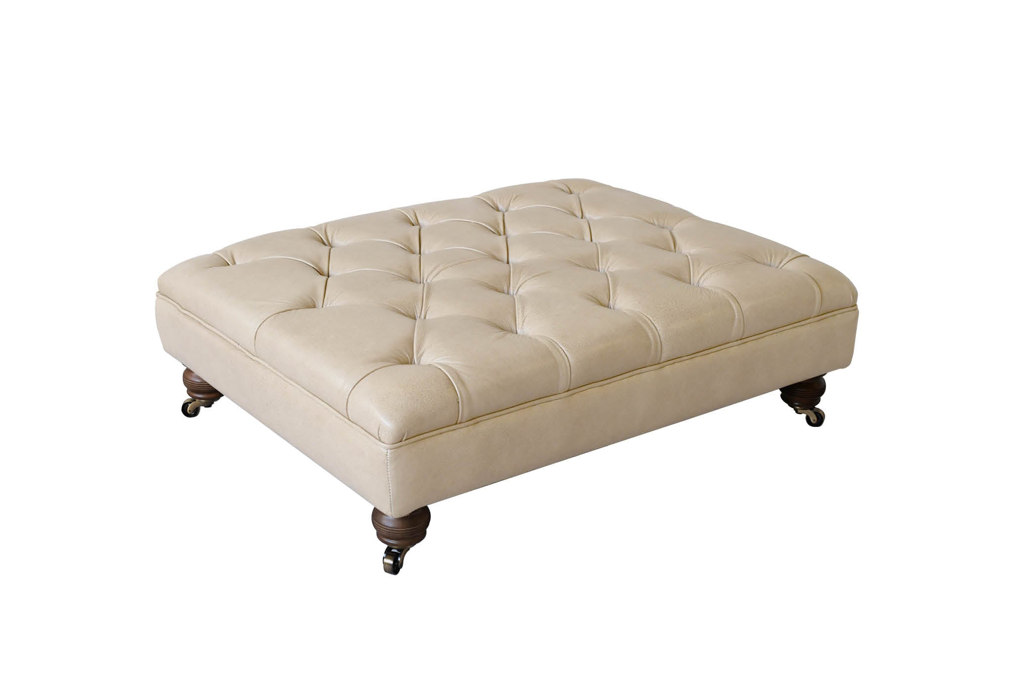 Grand Chesterfield Large Button Bench Footstool Milton Stone – SofaSofa
