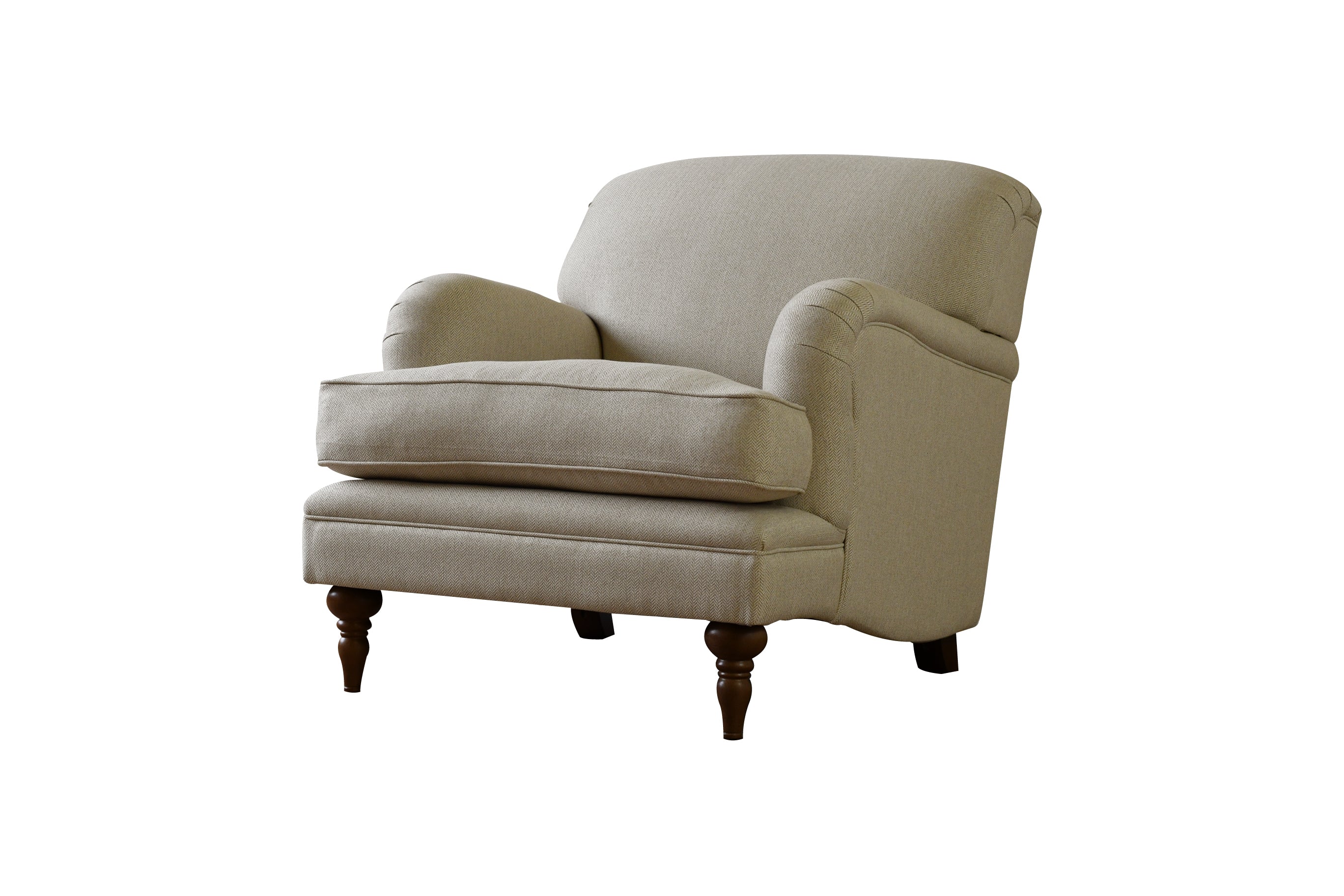 Jasper Armchair Heather Herringbone Flax – SofaSofa