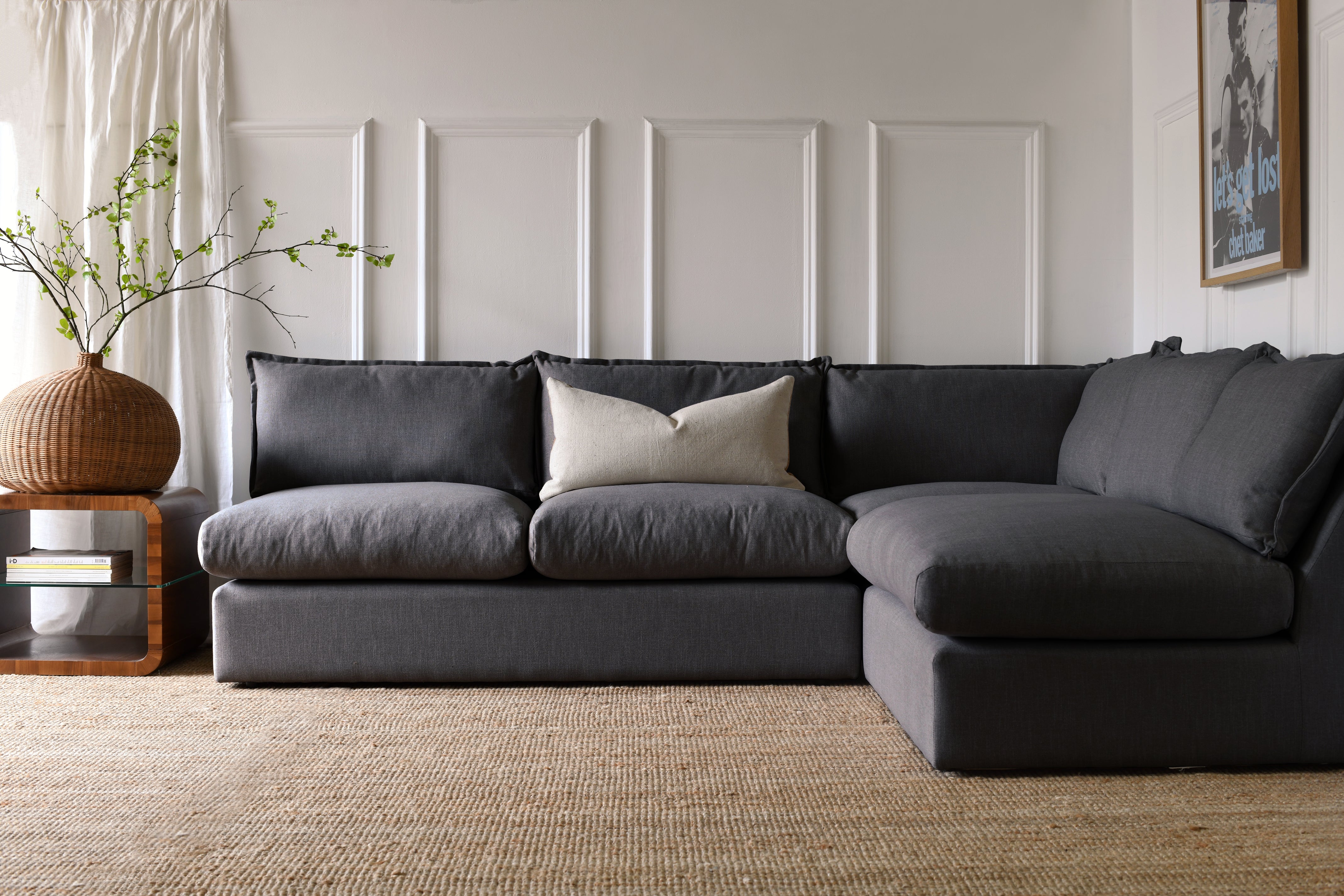 Moda 3 Seater Unit Durham Charcoal – SofaSofa