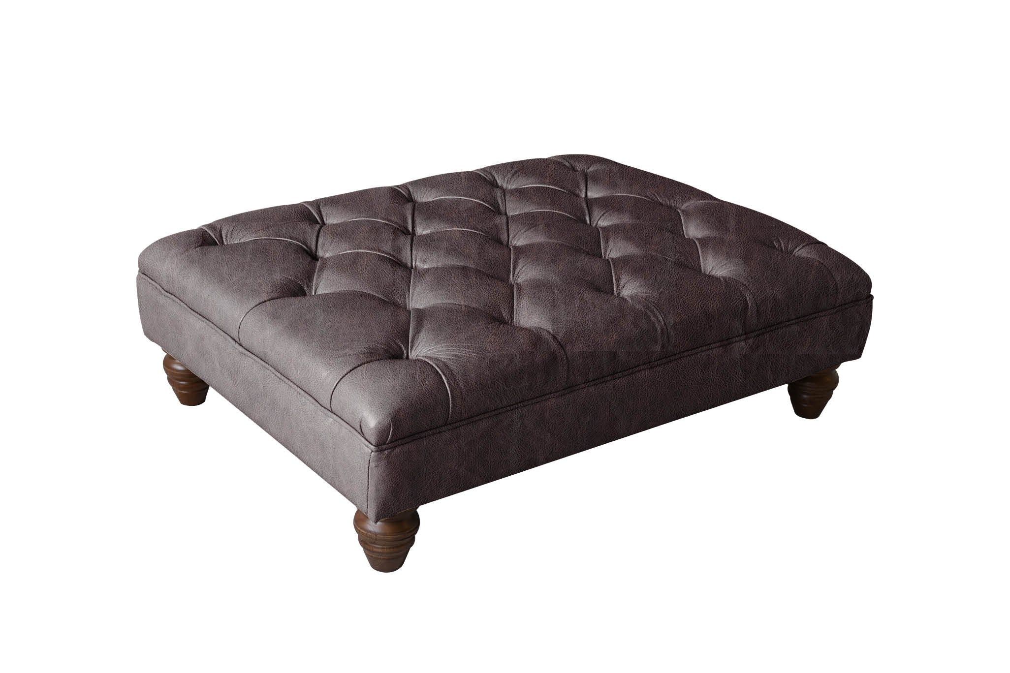 Cambridge Large Button Bench Footstool Vintage Rosewood – SofaSofa