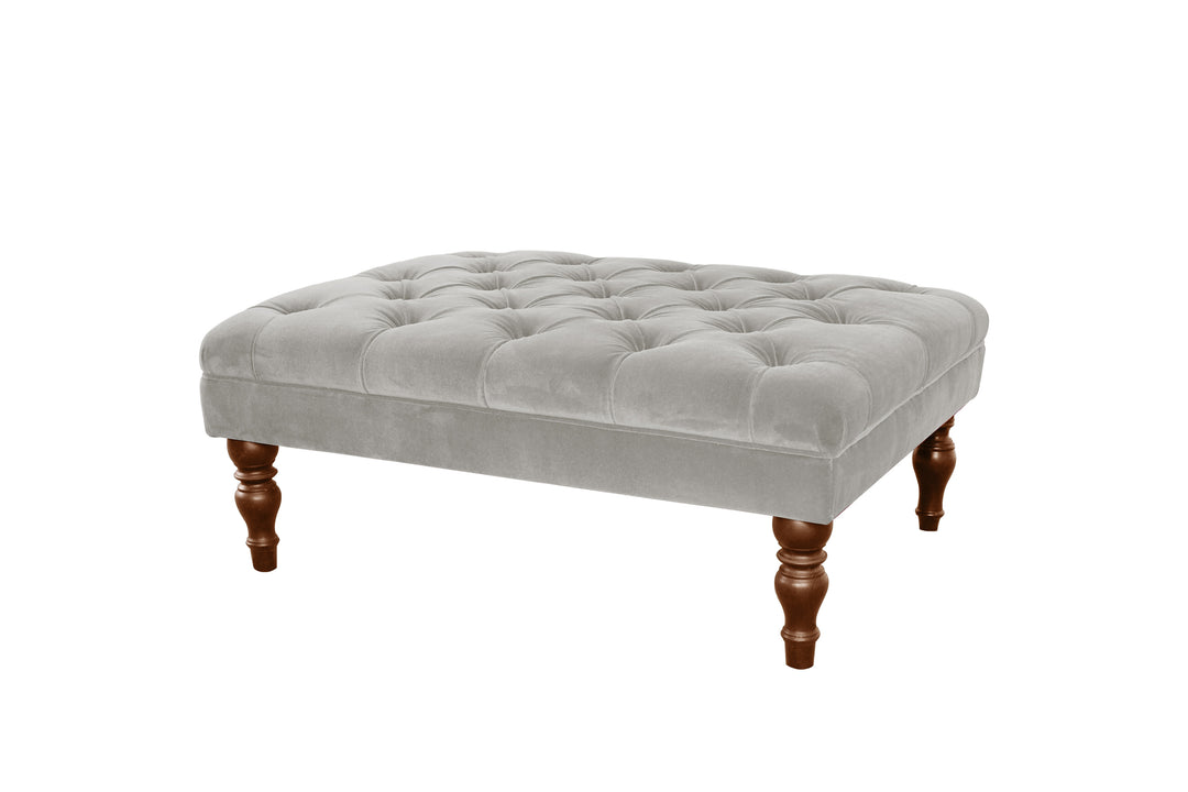 Morgan Large Button Bench Footstool Manolo Natural – SofaSofa