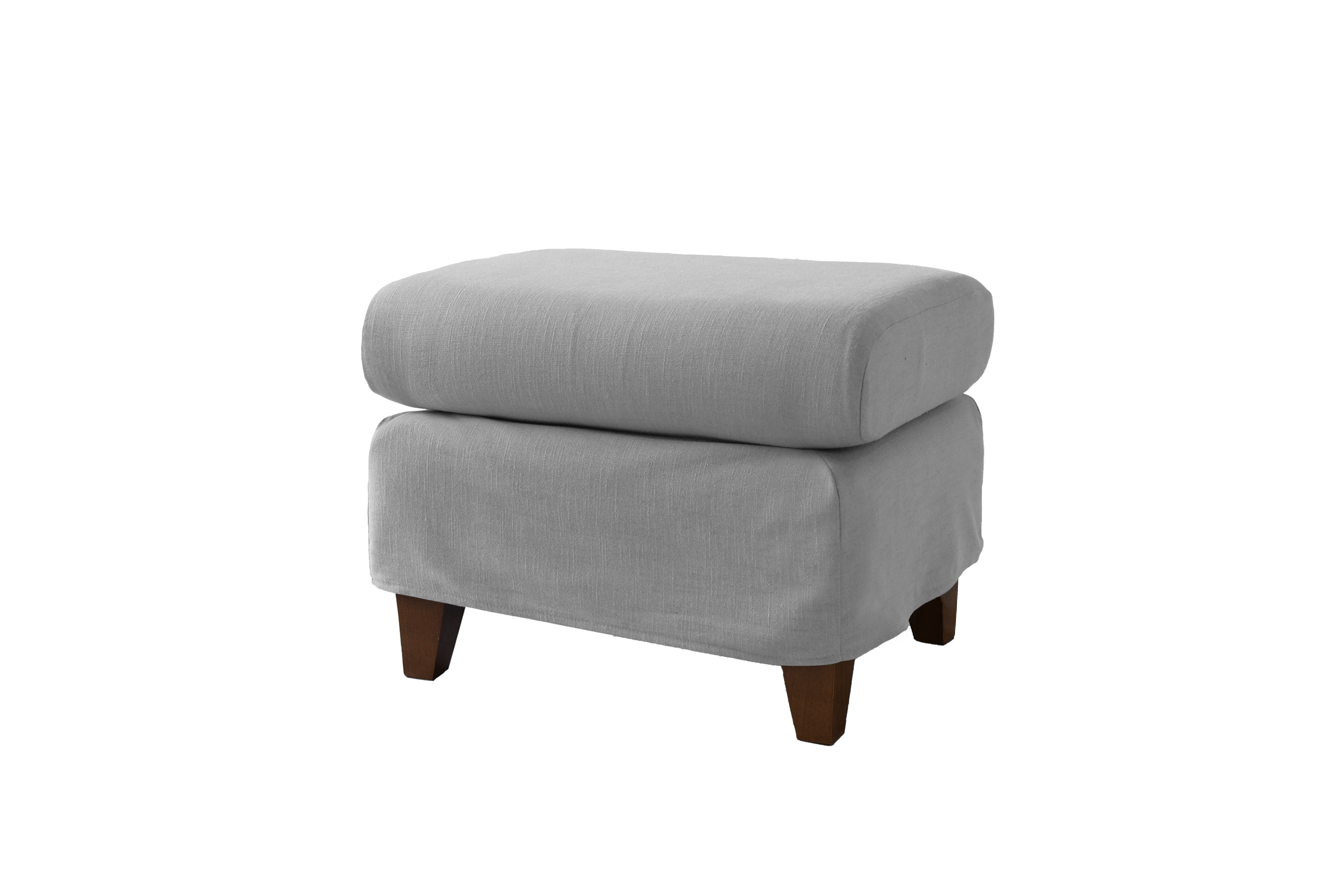 Padstow Footstool Extra Loose Cover Capri Light Grey – SofaSofa
