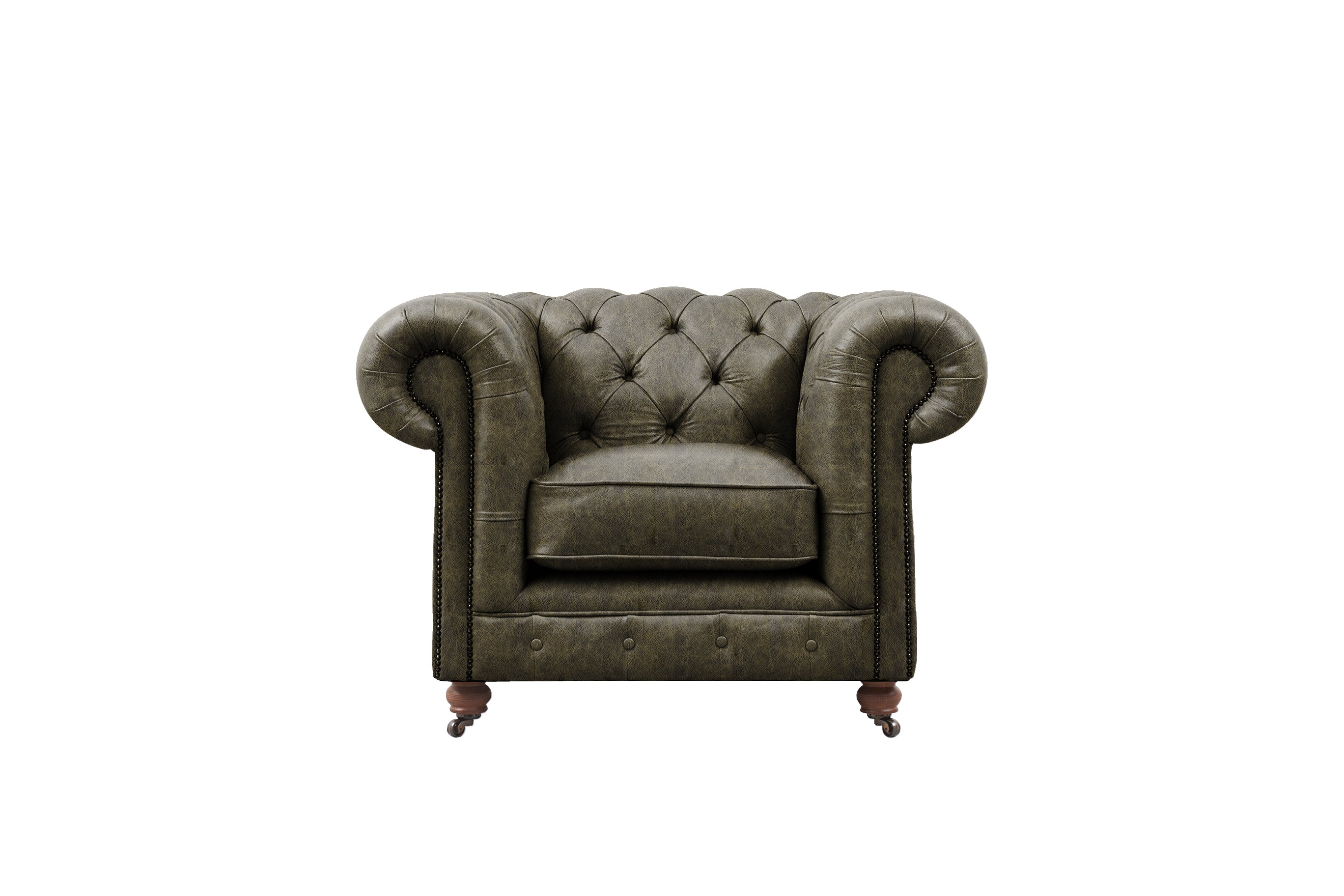Grand Chesterfield Club Chair Vintage Green – SofaSofa